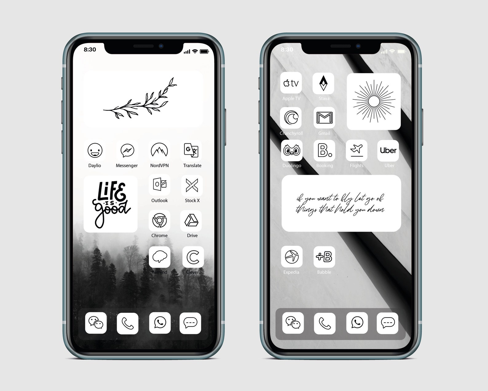 1500 Minimalist White Ios 14 App Icons / Social Media Icons Ios14 ...