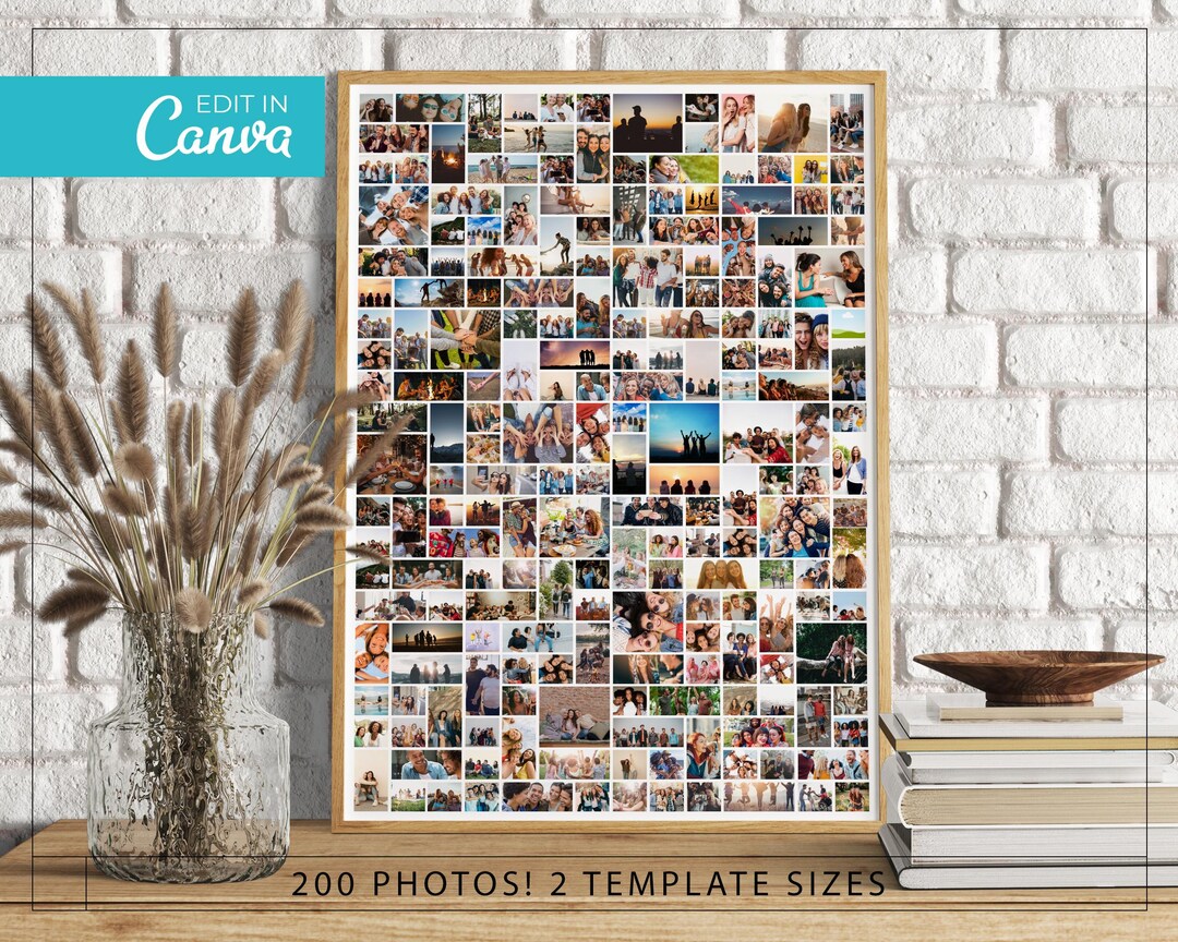 200 Photo Collage Template / Editable Photo Collage / Photograph ...