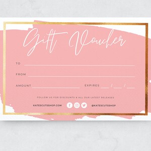 Gold Gift Card Template / Minimalist Editable Gift Voucher Template ...