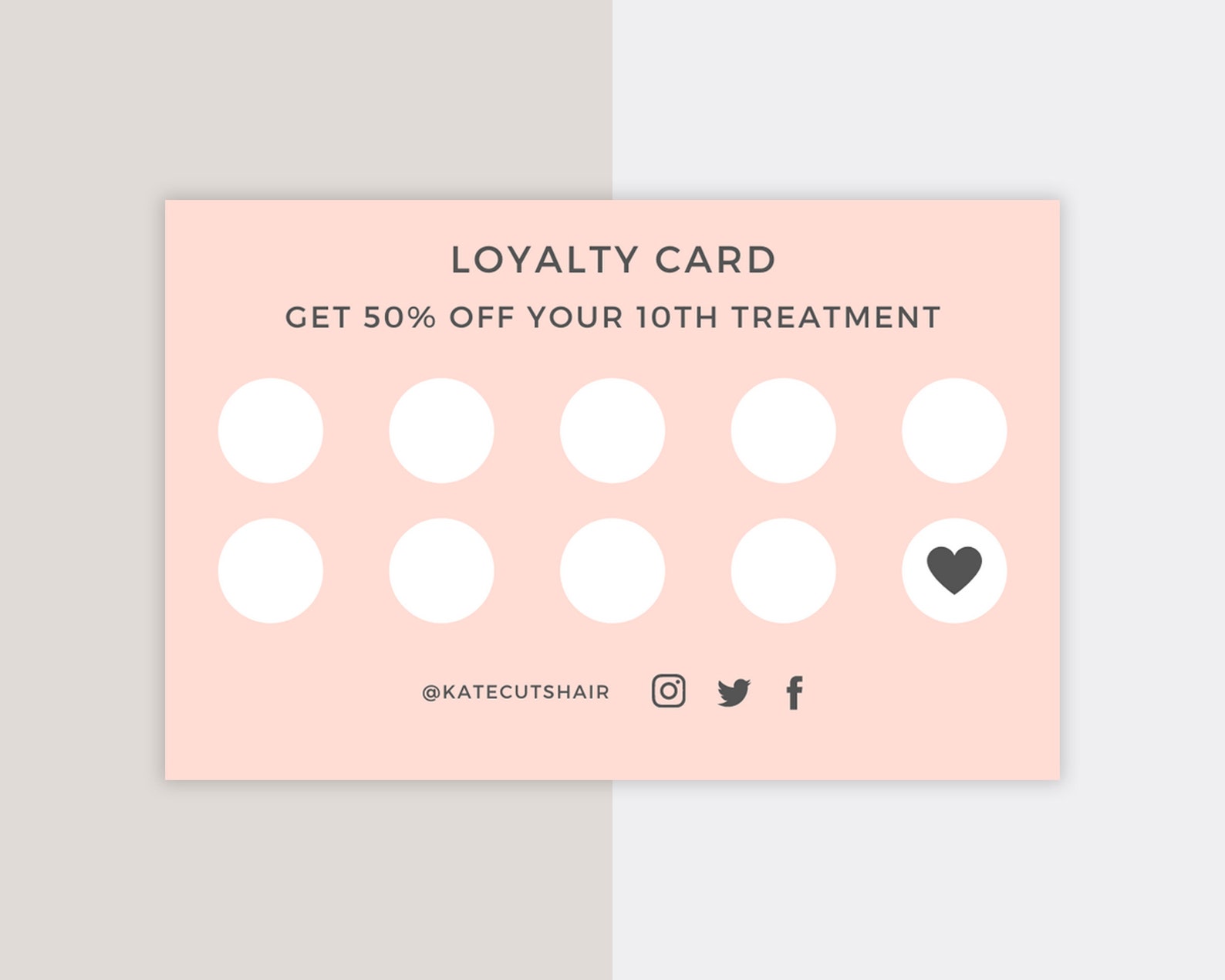 Loyalty Card Template / Modern Pink Rewards Card / Printable - Etsy