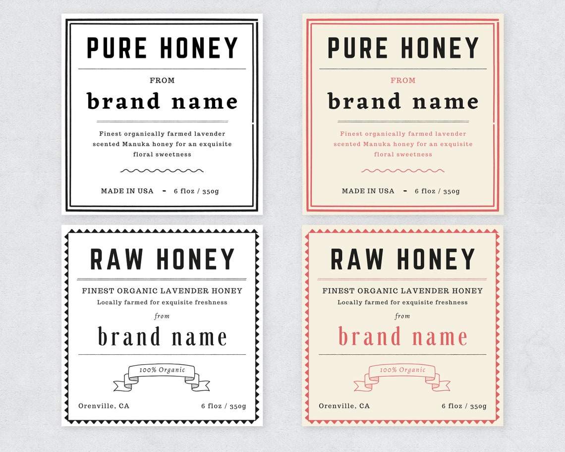 Vintage Jar Label Template / Traditional Label Template / Food Jar ...