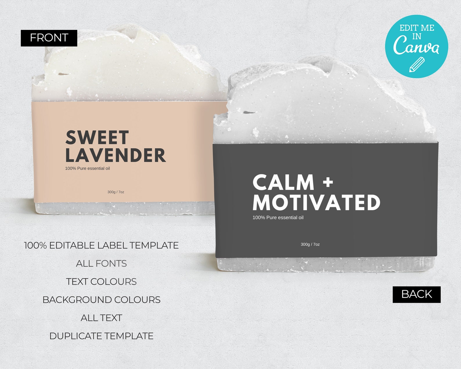 Big & Bold Soap Label Template / Editable Soap Wrap Around | Etsy