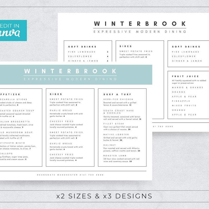 Menu Letter Template - Etsy