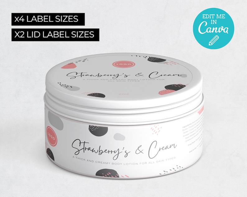 Abstract Wrap Around Label Template / Editable Label Template - Etsy