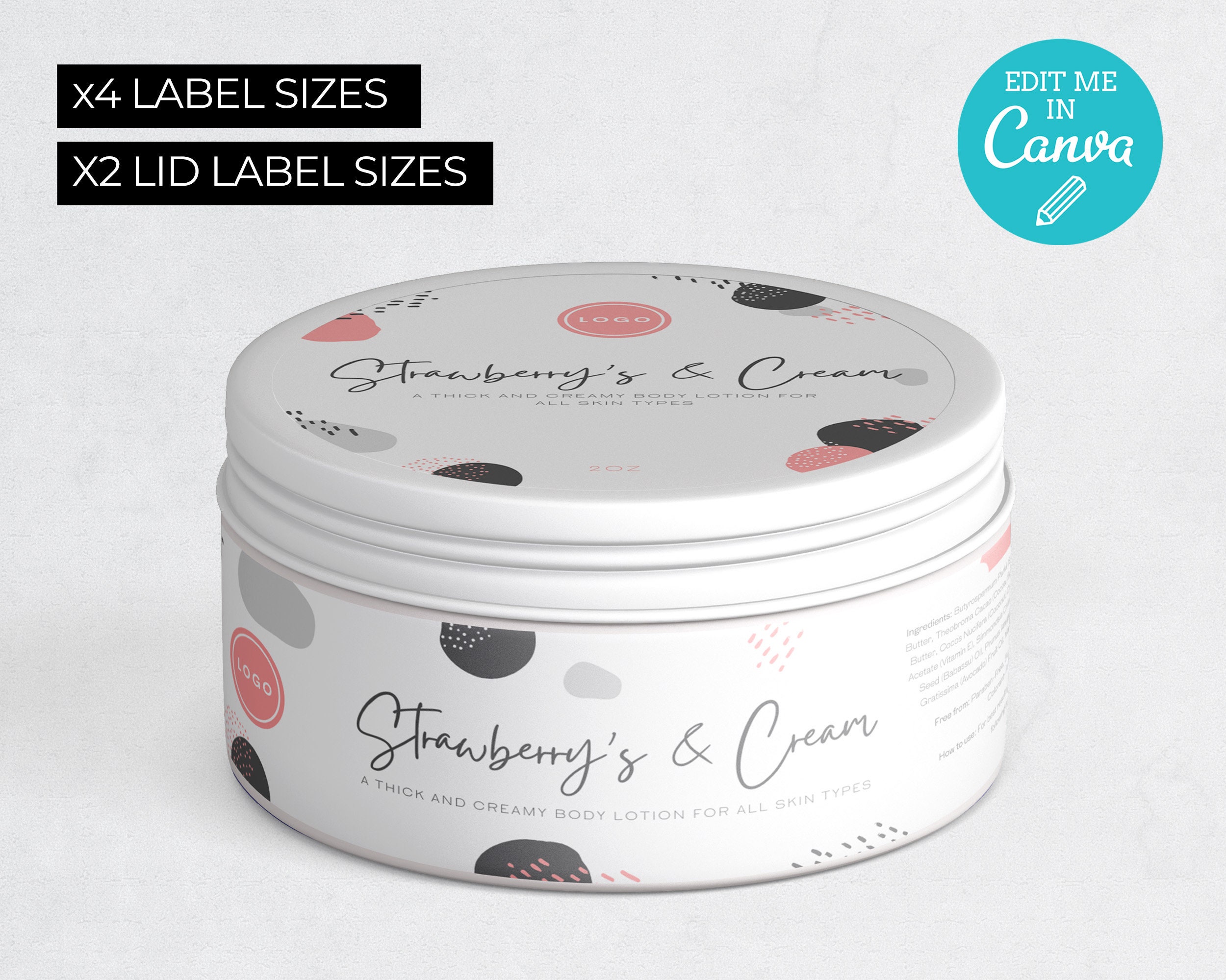 Abstract Wrap Around Label Template / Editable Label Template - Etsy