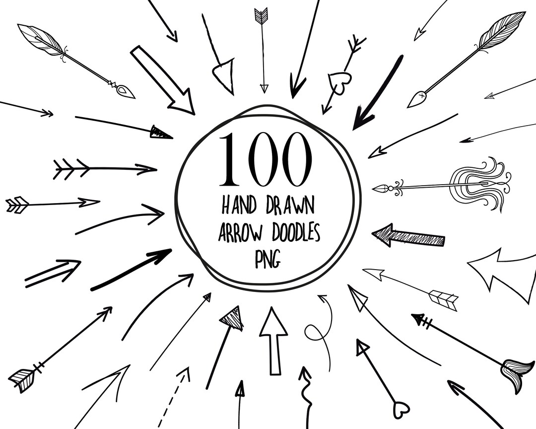 100 Hand Drawn Arrows // Arrow Doodles // Tribal Arrow // Native Arrow ...