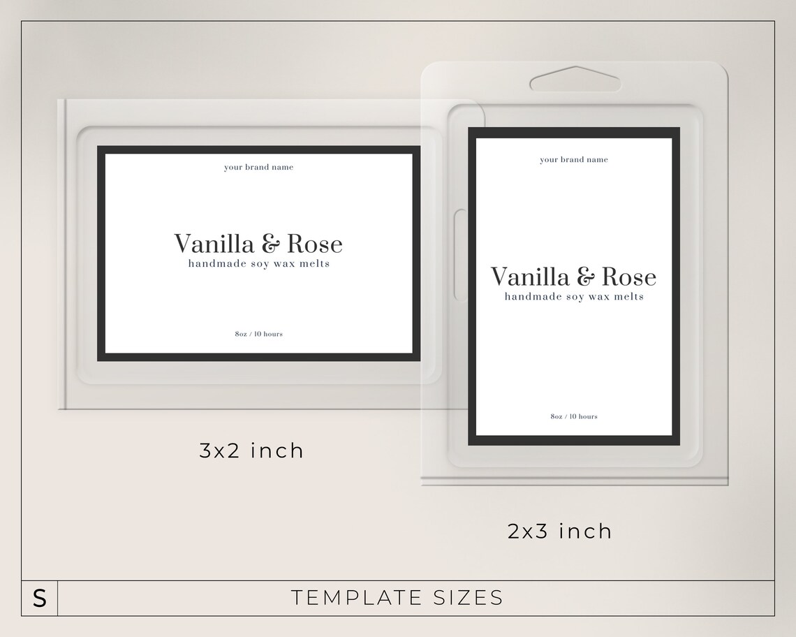 Wax Melts Label Template / Editable Wax Tart Labels / Elegant - Etsy