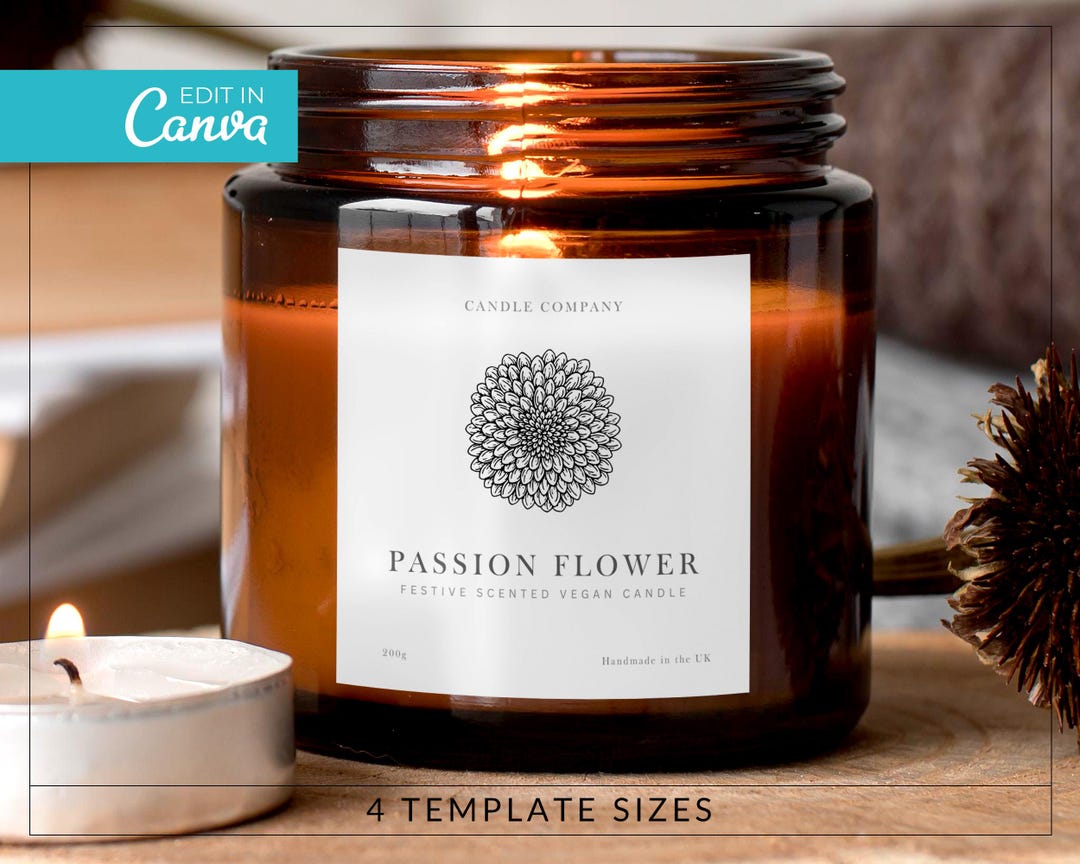 Elegant Candle Label Template / Minimalist Candle Labels / Illustrated ...