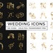 120 Gold Wedding Icons / Gold Foil Icons / Gold Marriage Icons ...