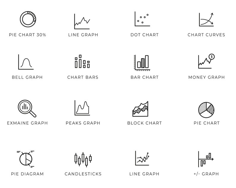 Graph Icon Pack / 300 Infographic Icons / Graphs & Data Icons - Etsy