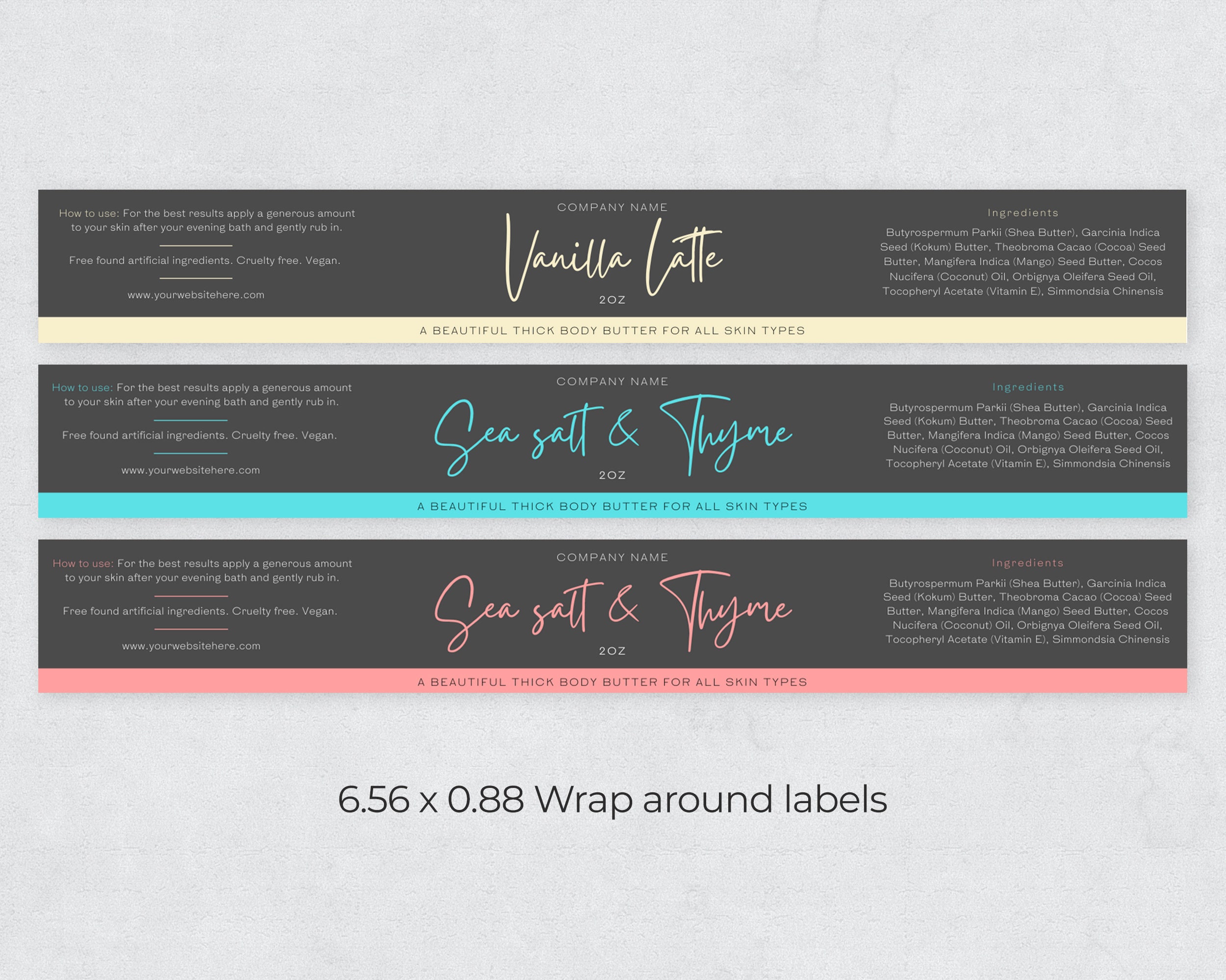 Black Beauty Product Label Template / Editable Wrap Around Label ...