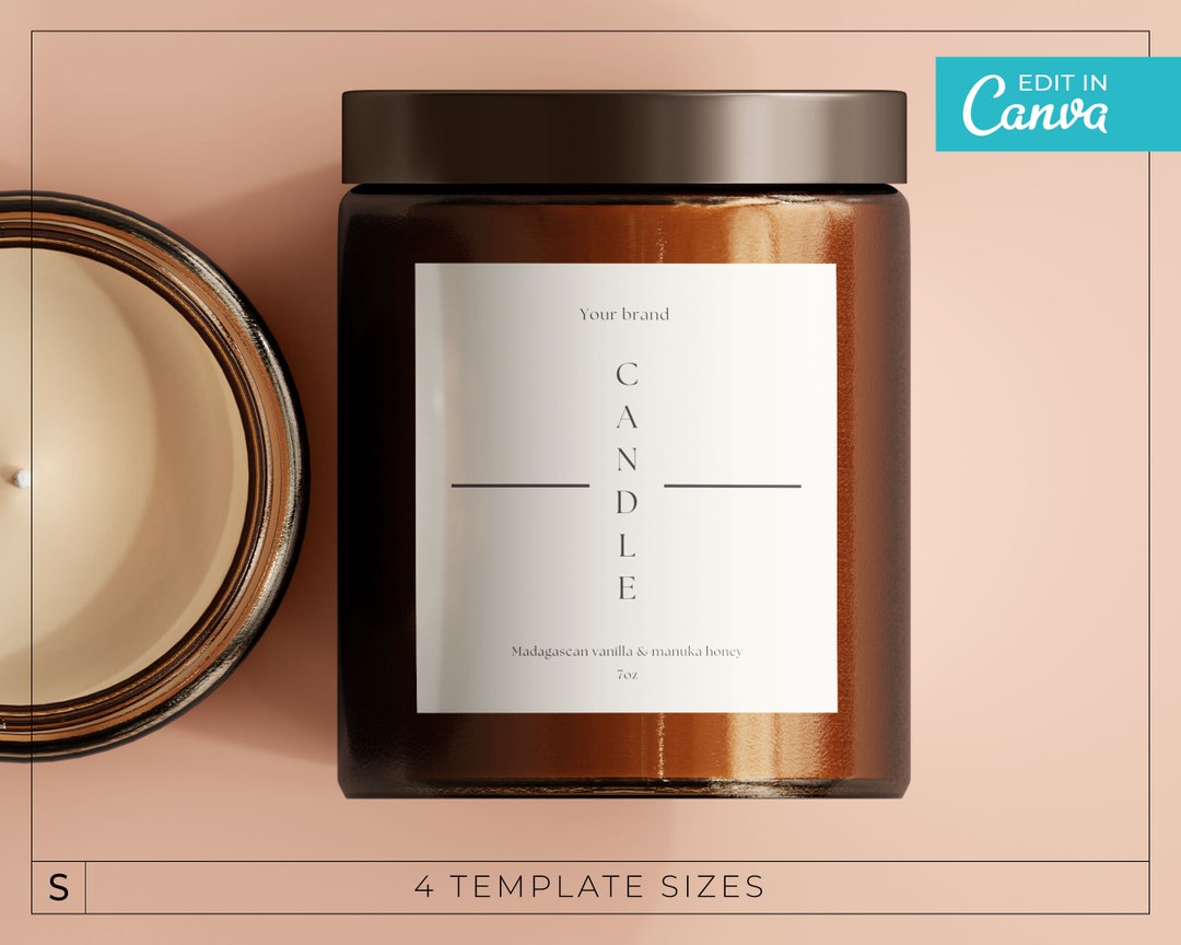 Elegant Candle Label Template / Editable Candle Labels / Minimalist ...