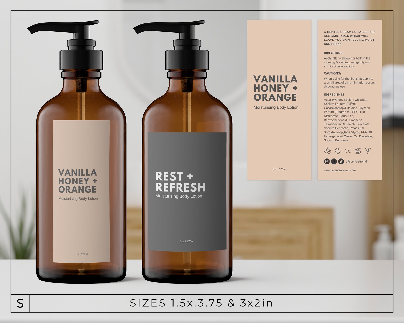 Bottle Label Template / Modern Labels for Bottles Modern / Cosmetic ...