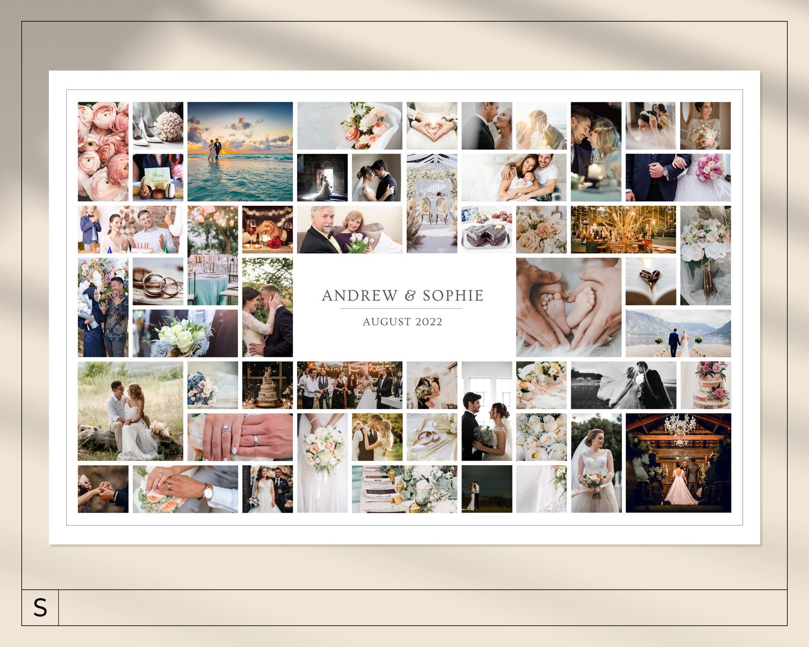 Editable Photo Collage Template / Horiztonal Photo Grid / Photograph ...