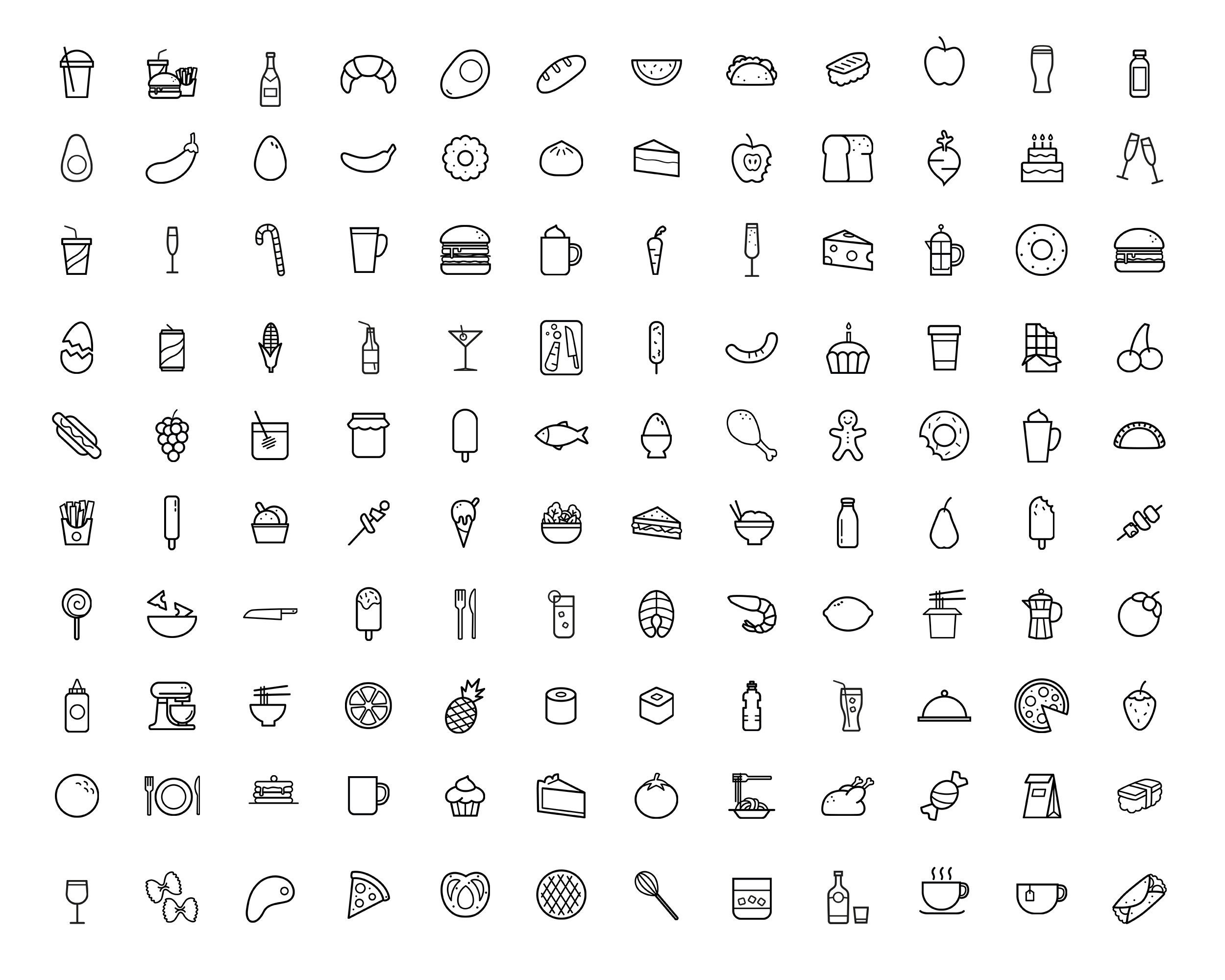 240 Food Icons / Food Clip Art / Food Blogger / Recipe Icons / Food ...