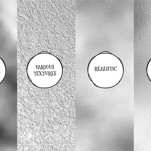 10 Silver Metallic Digital Paper Textures // Silver Foil Metal Texture ...