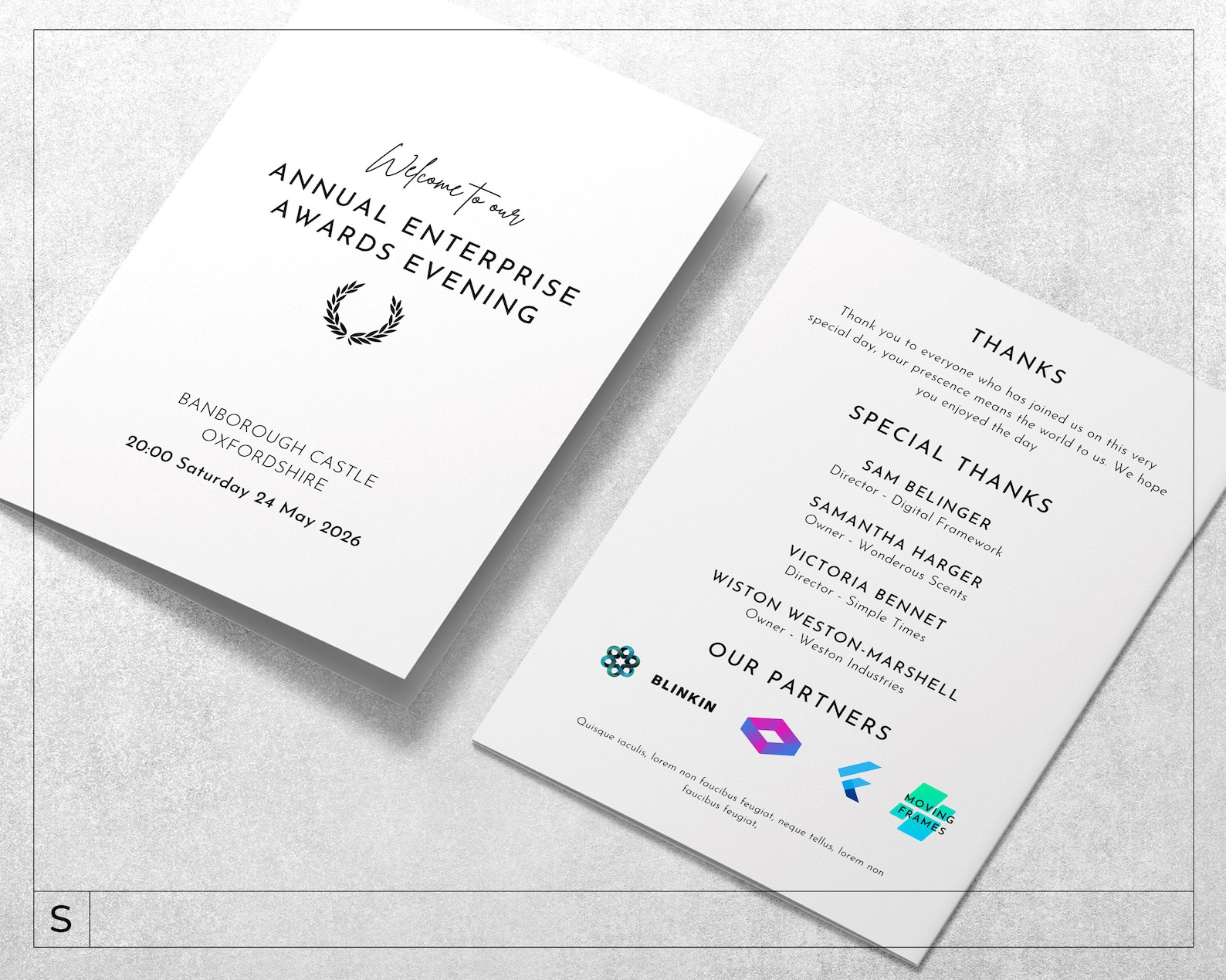 Awards Evening Template, A4 Folded Booklet Template, Customisable ...