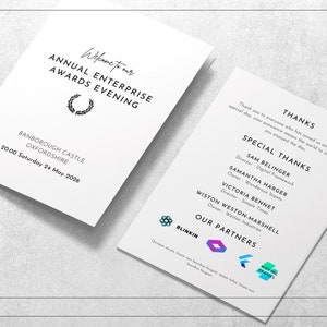 Awards Evening Template, A4 Folded Booklet Template, Customisable ...