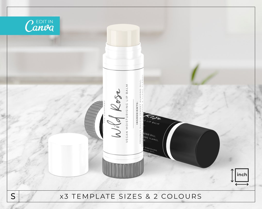Editable Lip Balm Label Template / Modern Chapstick Label / Minimalist ...