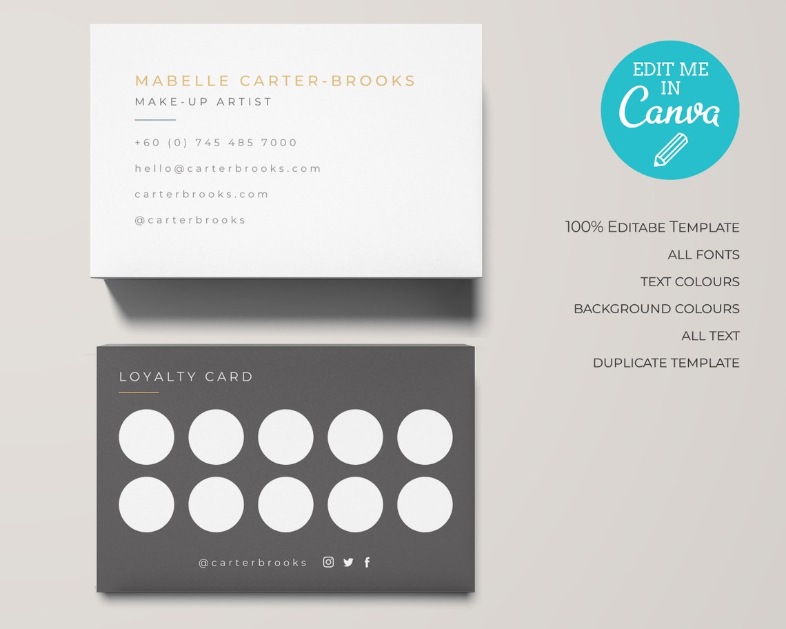 Custom Loyalty Card Template / Modern Editable Rewards Card / - Etsy