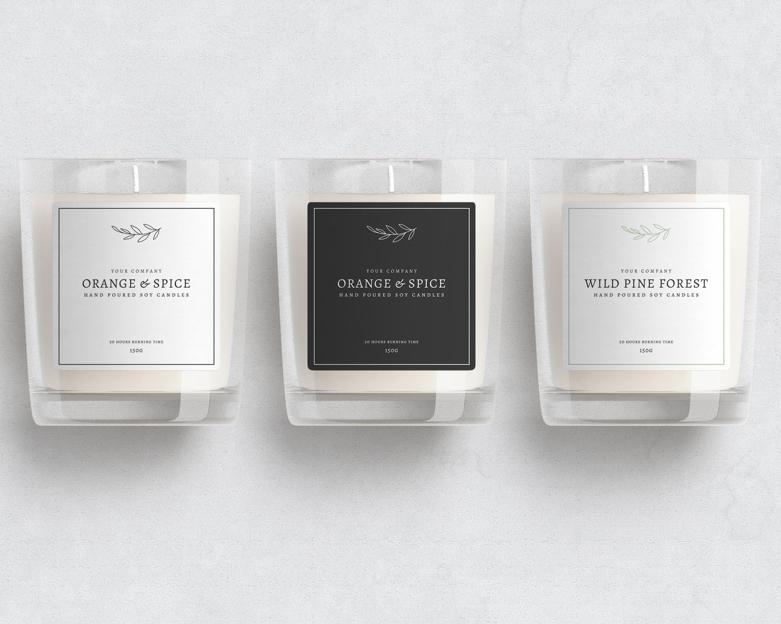 Elegant Candle Label Template / Editable Candle Labels / | Etsy