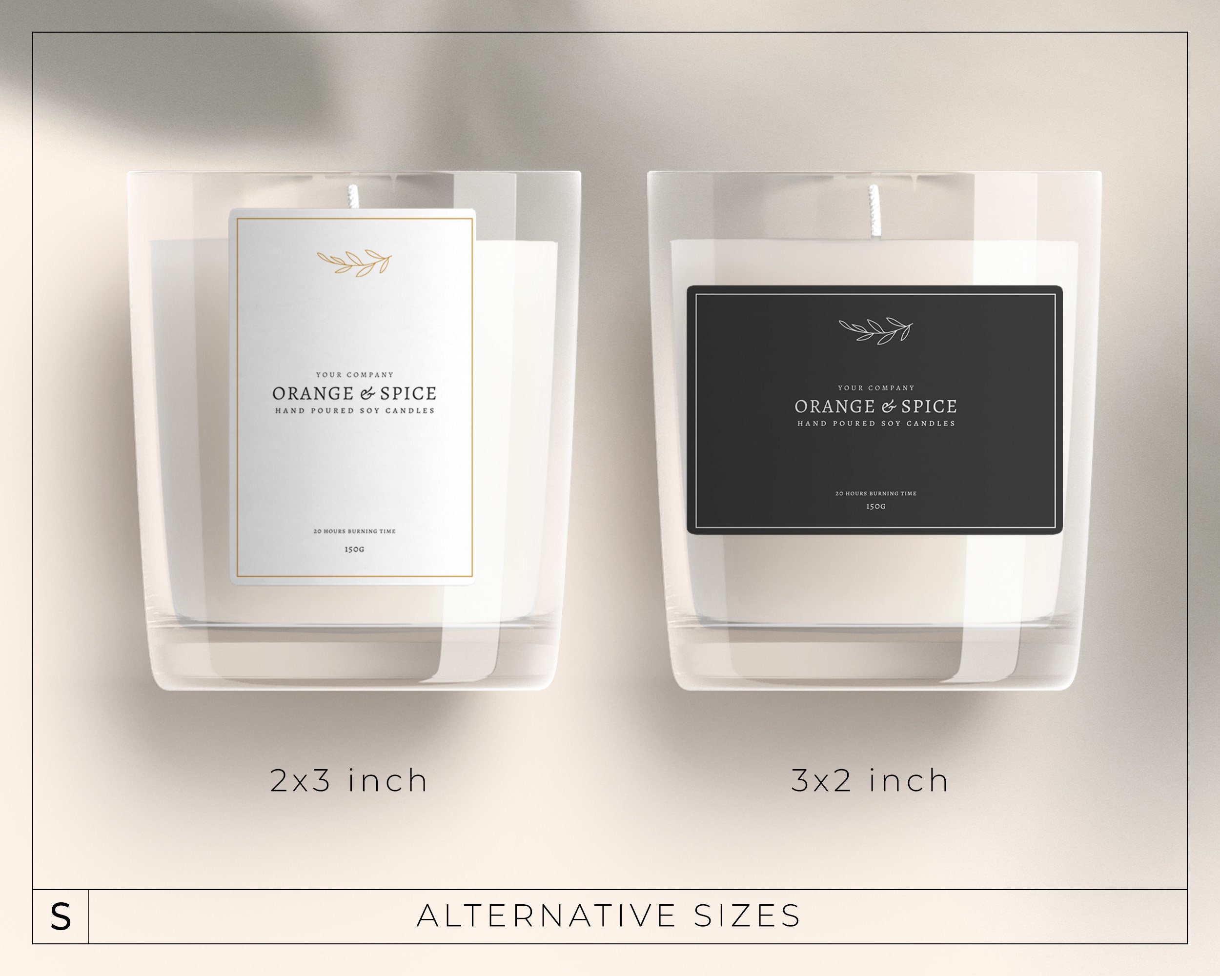 Elegant Candle Label Template / Editable Candle Labels / Custom Candle ...