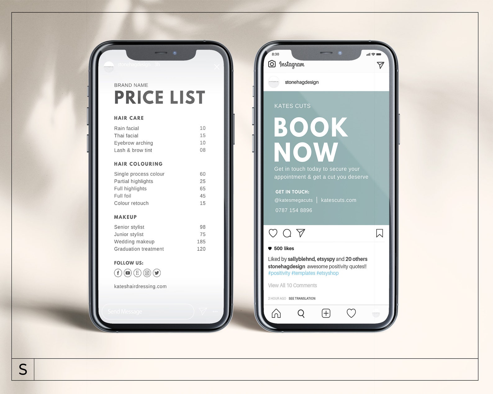 Bold Instagram Price List Template / Instagram Price List Template for ...