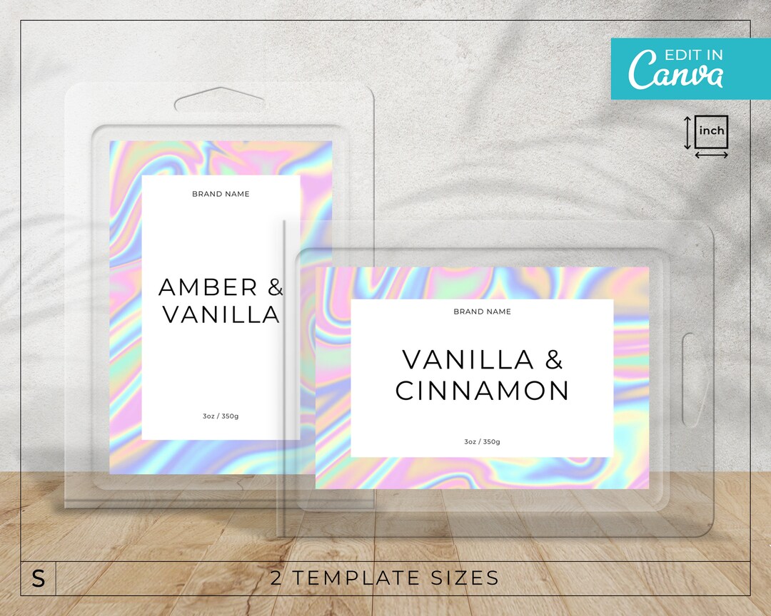 Iridescent Melts Label Template / Editable Wax Melts Labels ...