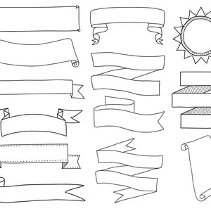 50 Hand Drawn Frames // Doodle Borders // Doodle Banners // Ribbons ...