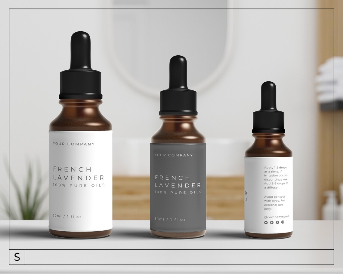 Essential Oil Label Template / Editable Dropper Bottle Label - Etsy