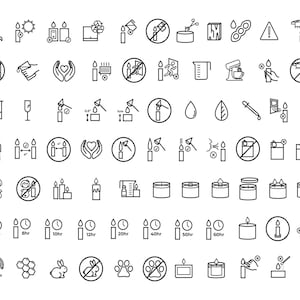 Candle Care Icon Set / Candle Icons / Candle Business Icons / Candle ...