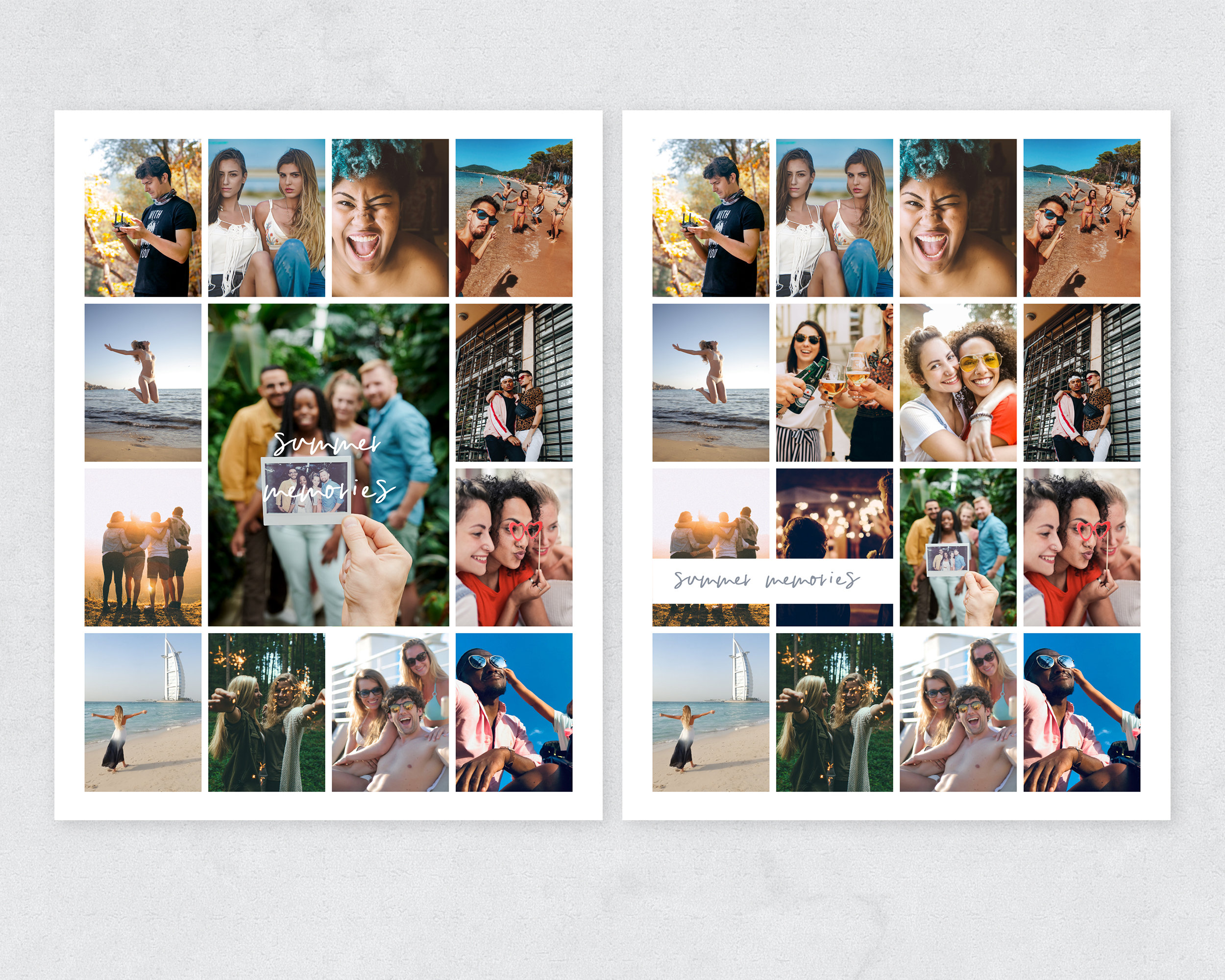 Editable Photo Collage Template / Printable Photo Grid / | Etsy