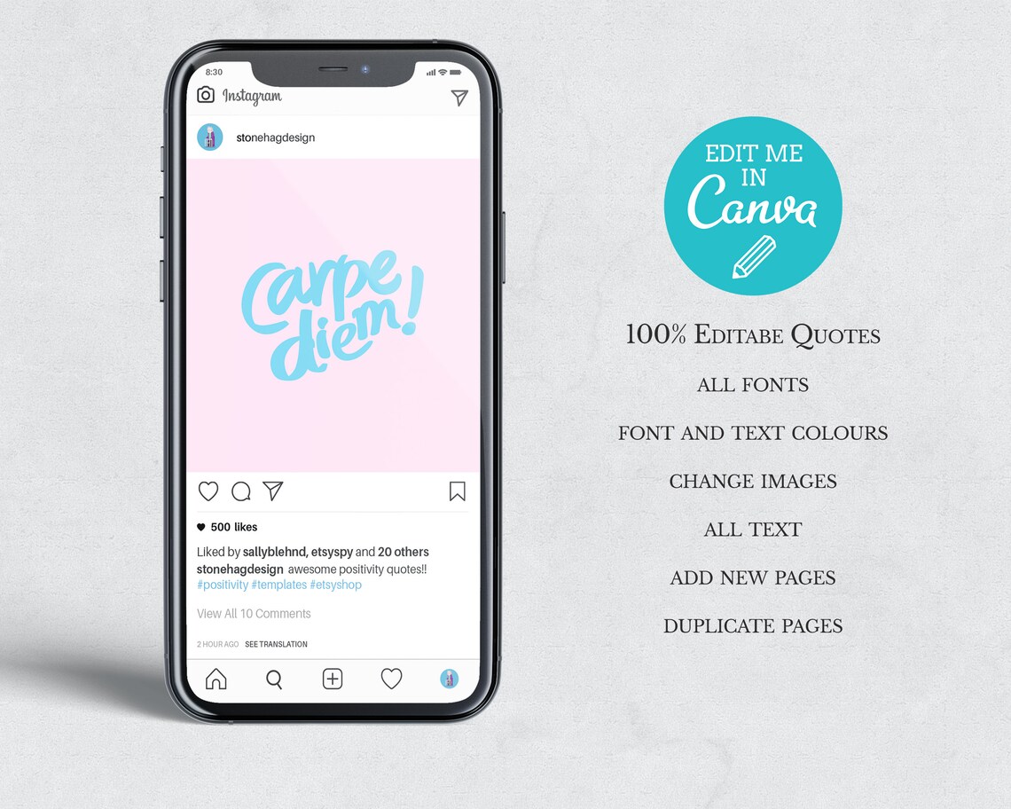 150 Editable Positive Instagram Post Quotes / Inspirational - Etsy