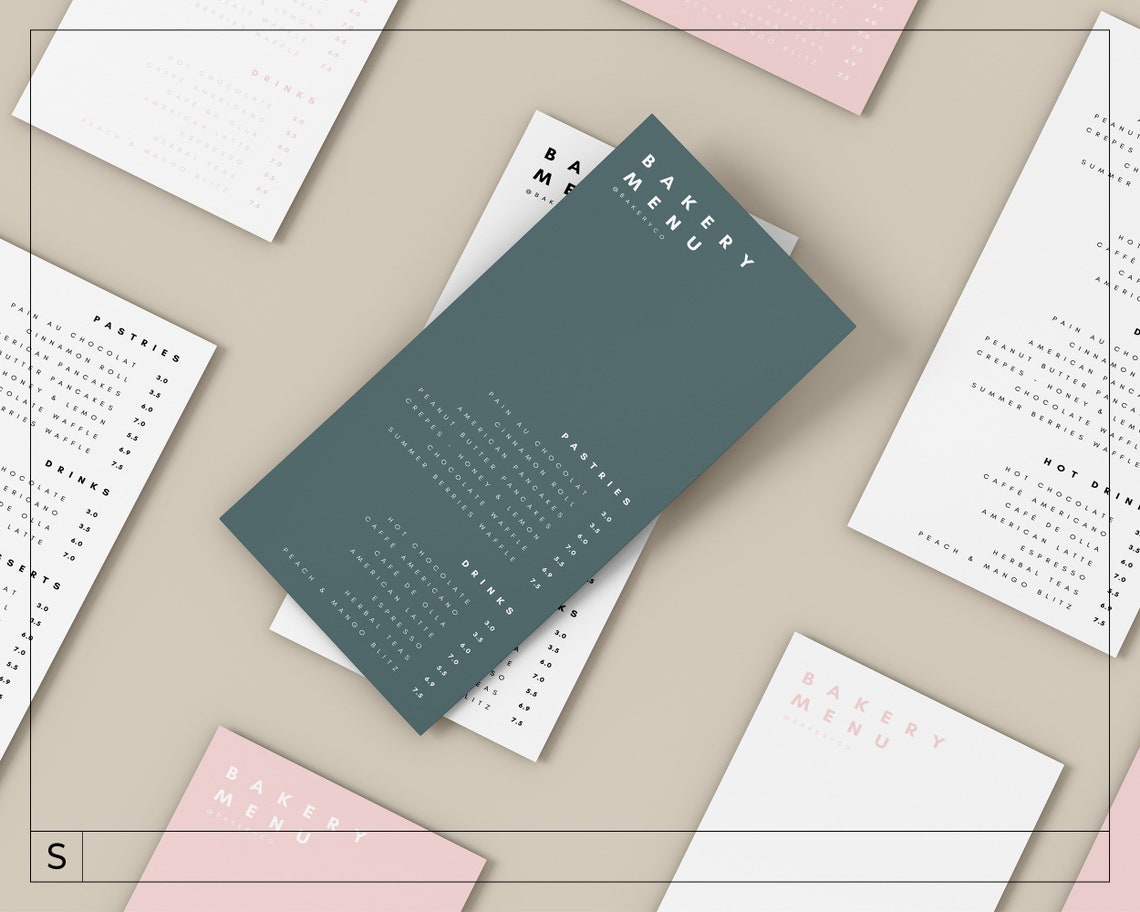 Minimalist 4x9 Menu Template / Minimalist DL Price List Template / Slim ...