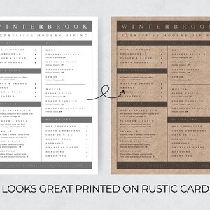 Editable Rustic Menu Template / Traditional Style Price List Templates ...