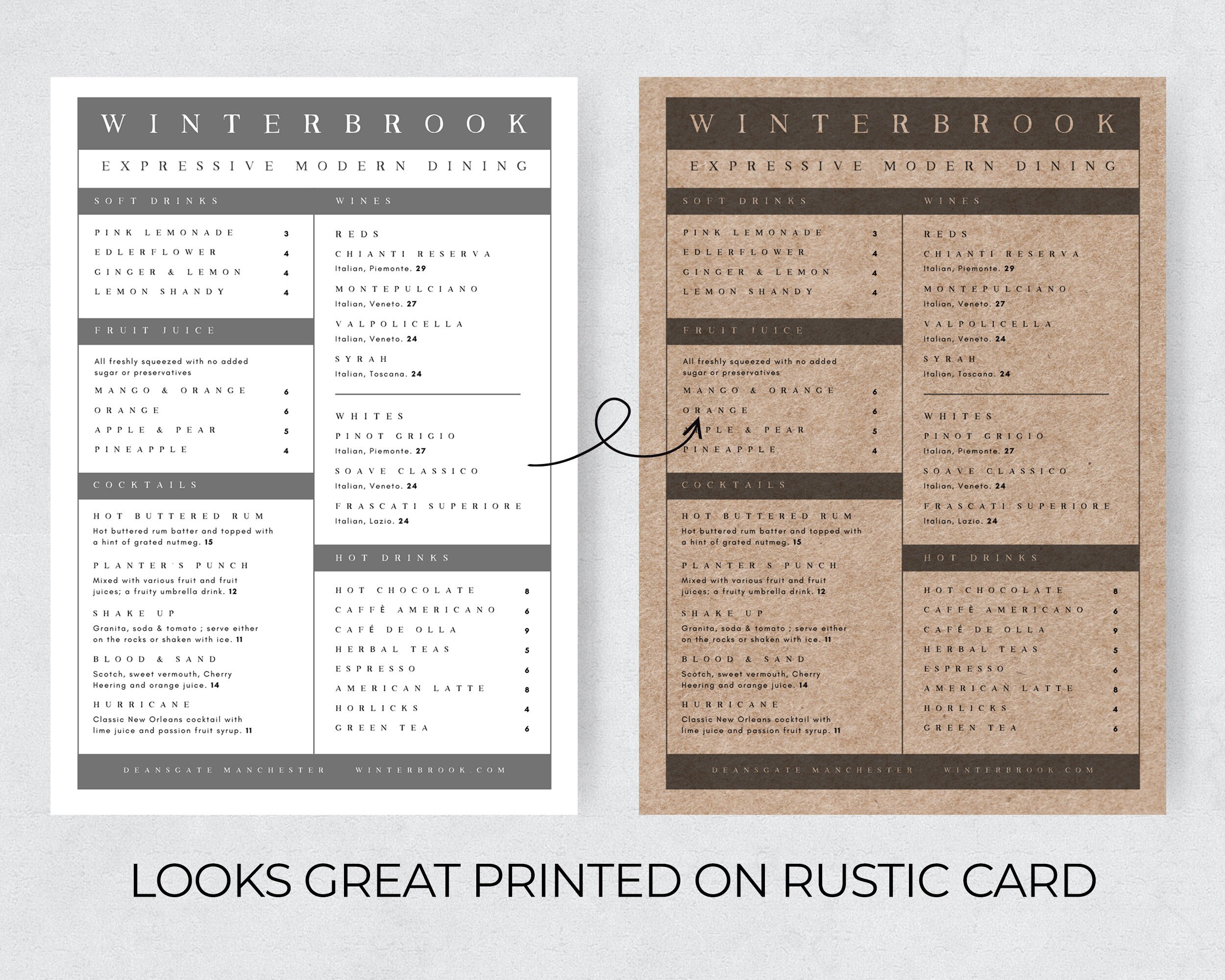 Editable Rustic Menu Template / Traditional Style Price List - Etsy ...