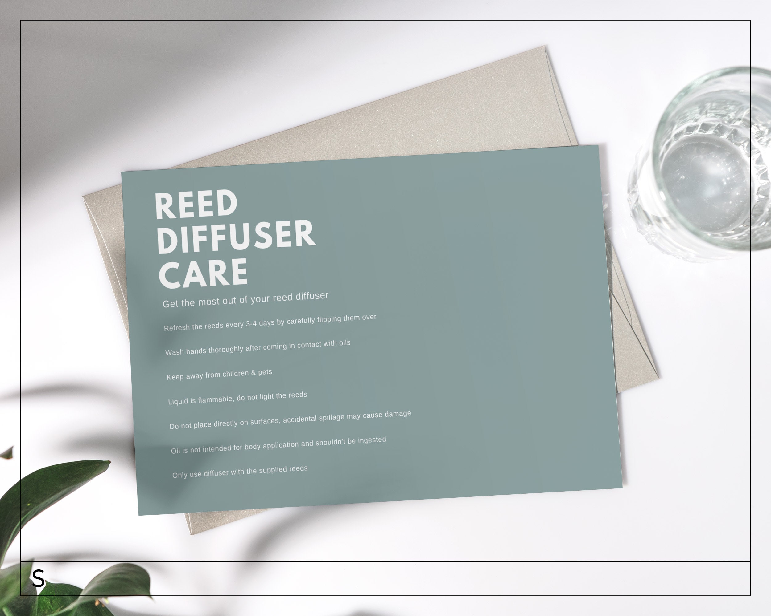 Modern Reed Diffuser Care Card Template / Editable Diffuser ...