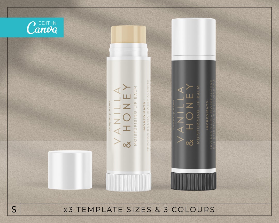 Minimalist Gold Lip Balm Label Template / Cosmetic Label Template ...