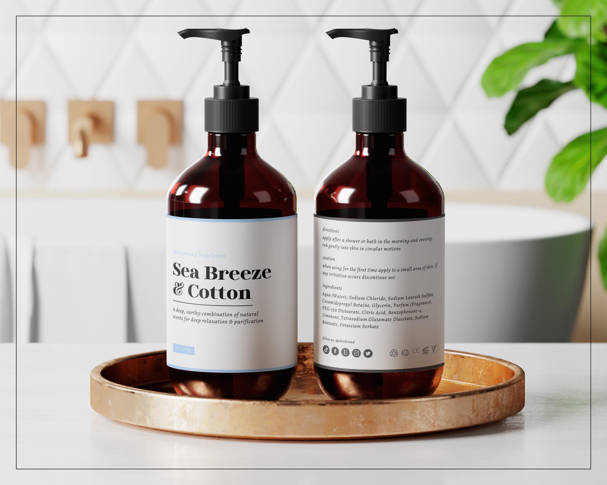 Elegant Pump Bottle Label Template / Modern Body Lotion Label Template ...