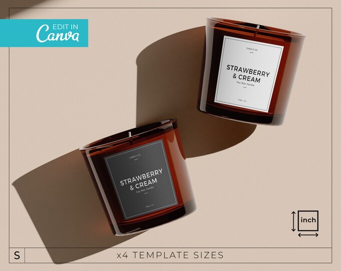 ADELLA Minimalist Thin Candle Label Template, Modern Candle Labels ...