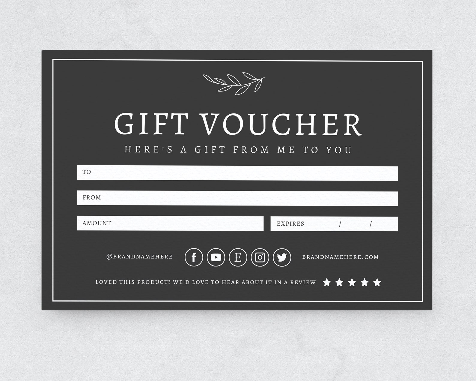 Elegant Gift Card Template / Editable Gift Voucher Template / | Etsy