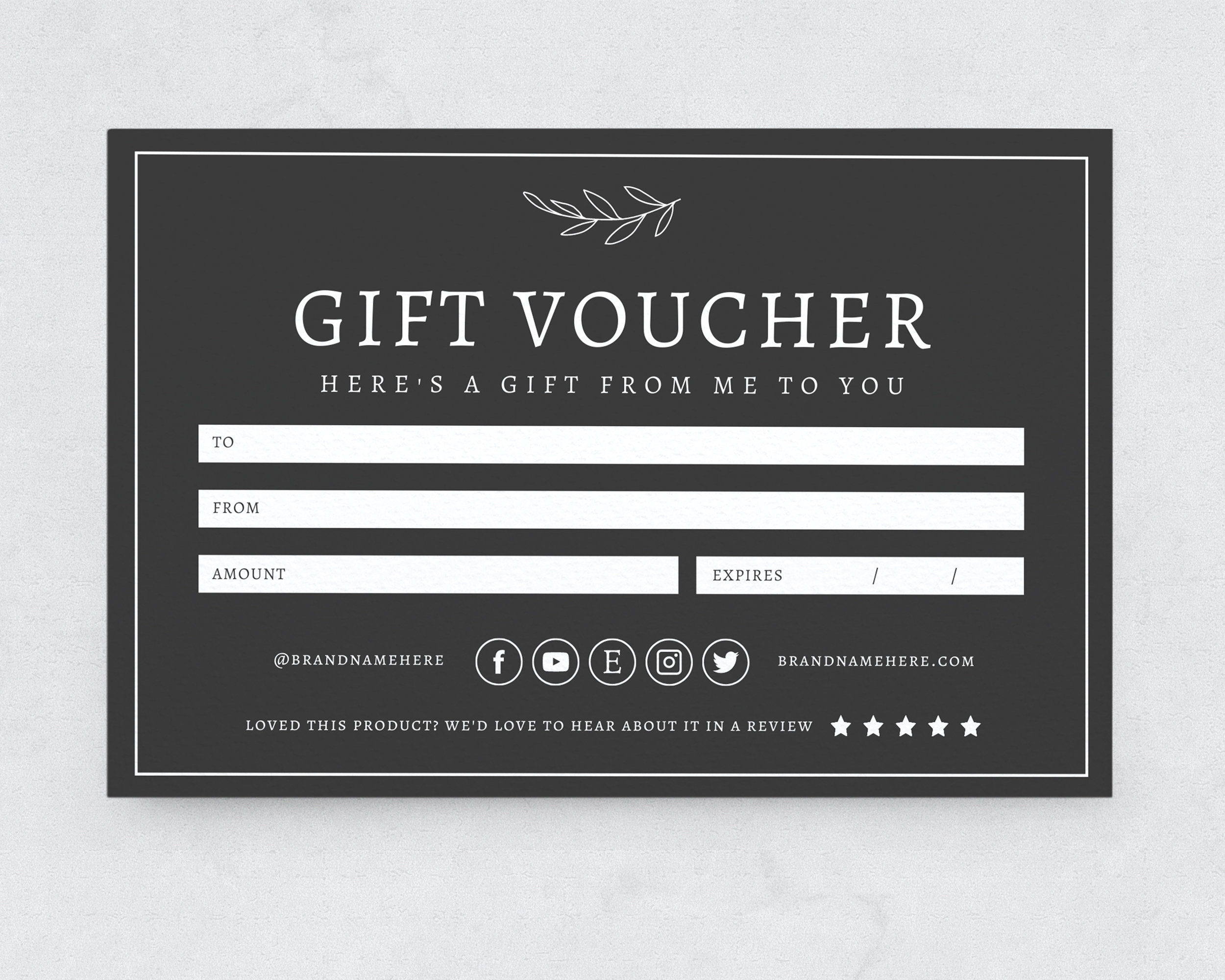 Elegant Gift Card Template / Editable Gift Voucher Template / - Etsy