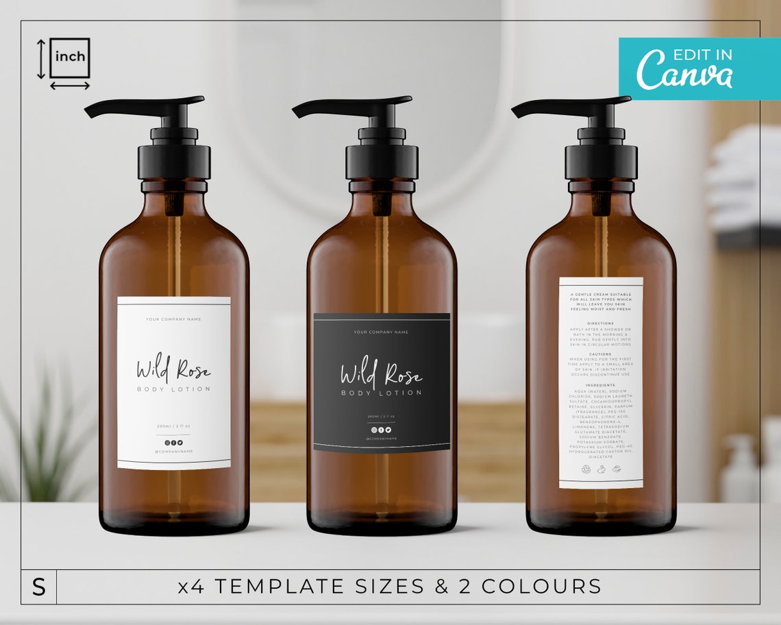Soap Bottle Label Template / Hand Lotion Label Template / Hand | Etsy