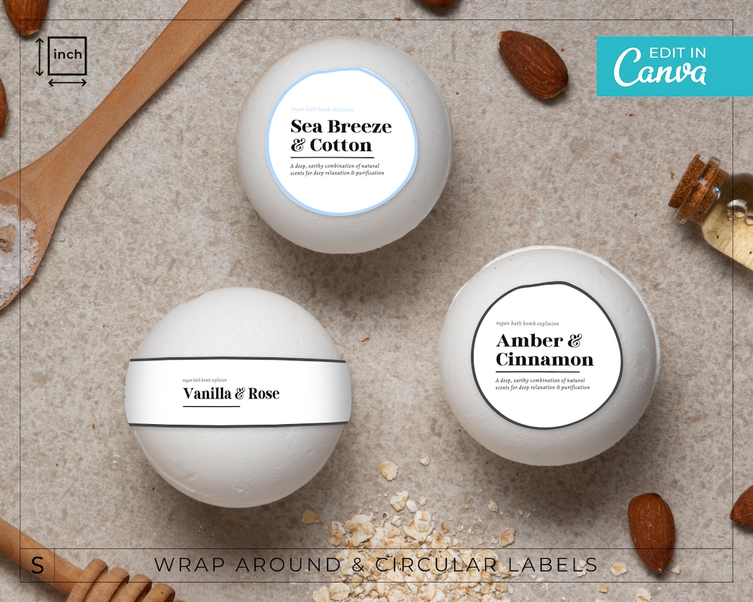 Elegant Bath Bomb Label Template / Editable Label Template / Printable ...