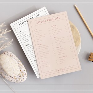 Price List Template / Modern Editable Price List / Customisable ...