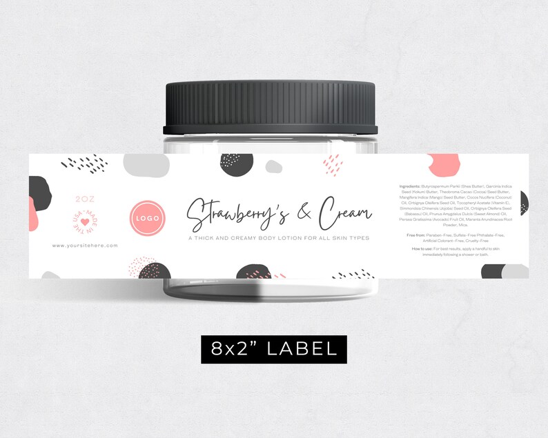 Abstract Wrap Around Label Template / Editable Label Template | Etsy