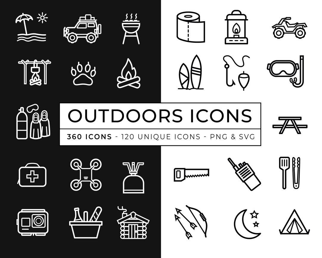 Outdoors Icons / Outdoor Activity Icons / Adventure Icons / Adventure ...