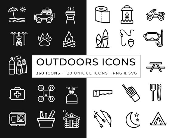 Outdoors Icons / Outdoor Activity Icons / Adventure Icons / - Etsy