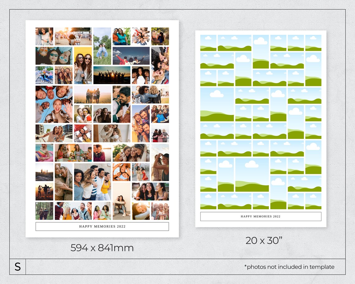 Editable Photo Collage Template / Editable Photo Grid / Photograph ...