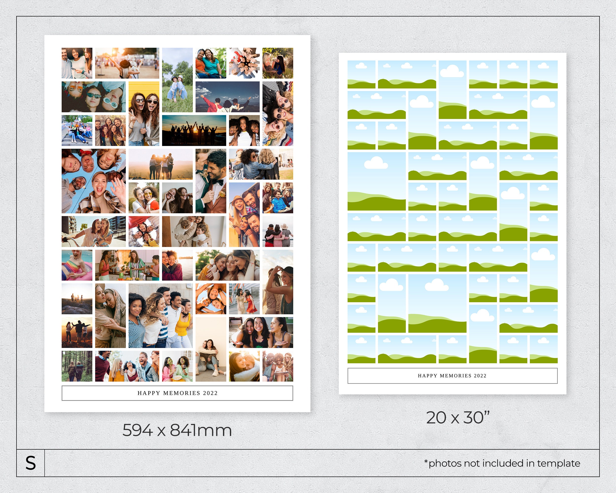 Editable Photo Collage Template / Editable Photo Grid / Photograph ...